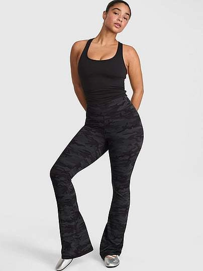 Pink Relay™ Ruched Foldover Flare Leggings - Print