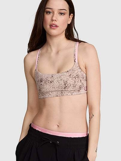 Pink Relay™ Square-neck Cross-back Sports Bra - Print