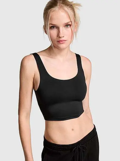 Pink Relay Longline Sports Bra - Black