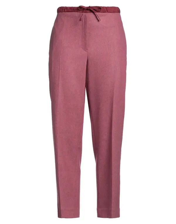 JIL SANDER Wool Viscose Trousers - Garnet
