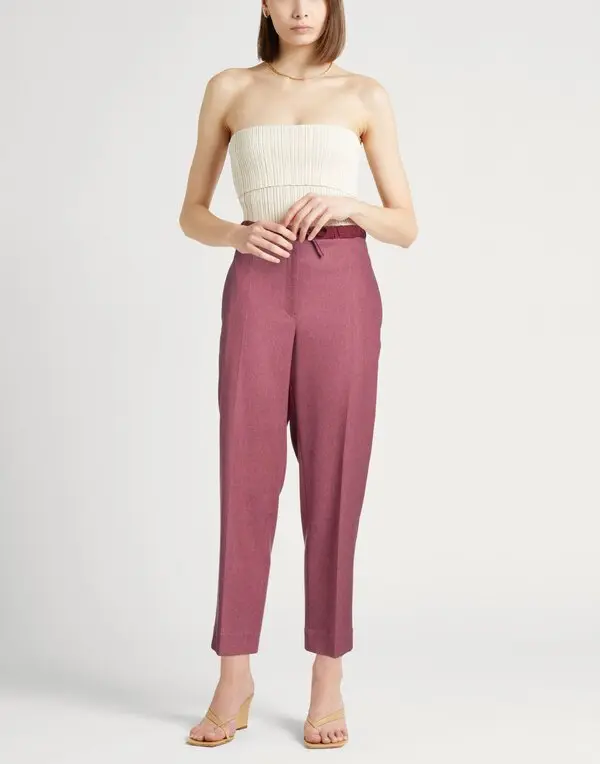 JIL SANDER Wool Viscose Trousers - Garnet