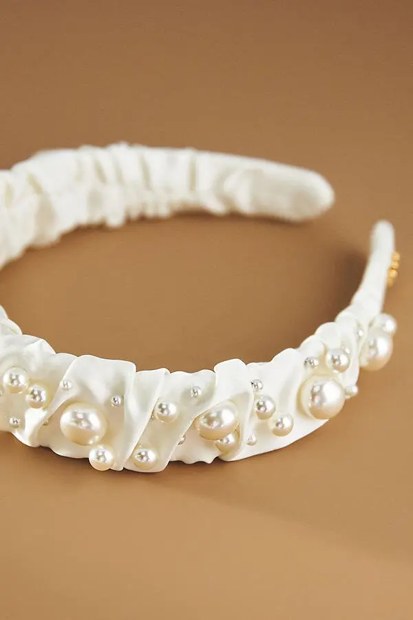 Lele Sadoughi Mixed Pearl Headband In White - 33% Off  display picture 1