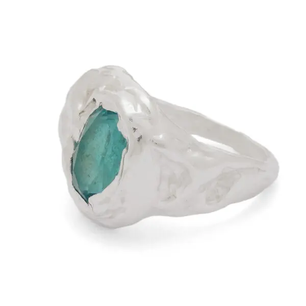 SIMUERO Lago Ring - Silver/aquamarine
