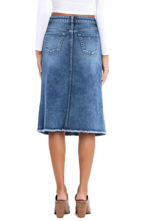 WASH LAB DENIM Double Front Slit Midi Skirt