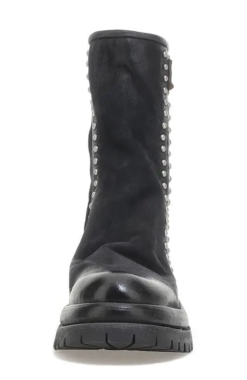 A.S.98 Duke Stud Trim Ankle Boots - Black