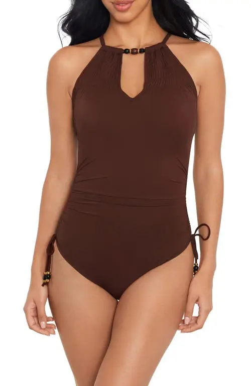 MAGICSUIT® Marley Sachi Ruched Strappy One-piece Swimsuit - Chestnut
