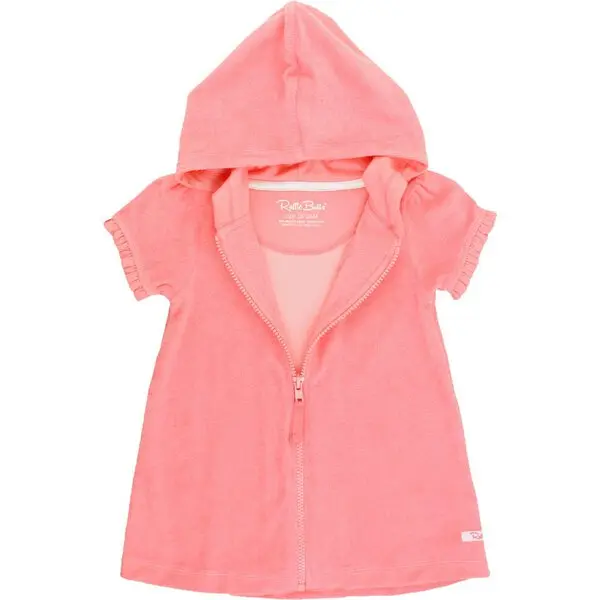 RUFFLEBUTTS Terry Cloth Swim Cover-up - Bubblegum Pink