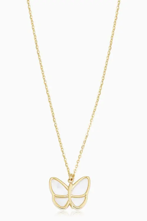 ORADINA 14k Flutter Pendant Necklace - Yellow Gold