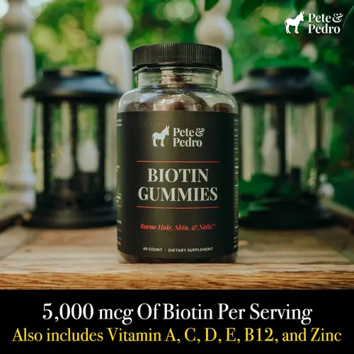 PETE & PEDRO Biotin Gummies Daily Supplement For Hair, Skin, & Nails