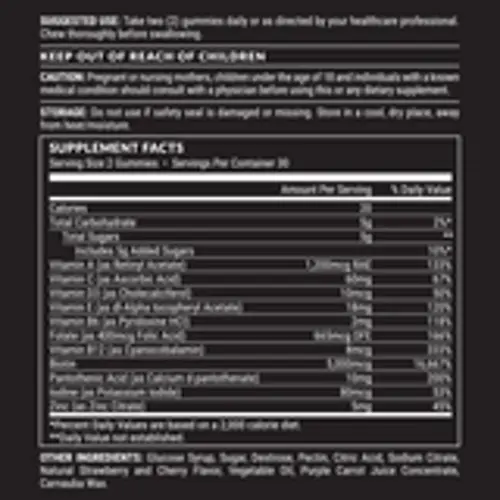 PETE & PEDRO Biotin Gummies Daily Supplement For Hair, Skin, & Nails
