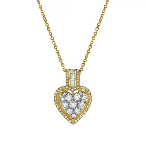 LUVMYJEWELRY Heart Of Grace Diamond Pendant - 10k Yellow Gold