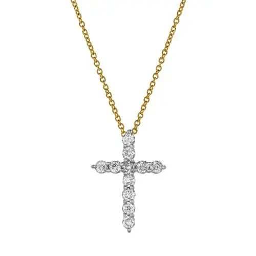 LUVMYJEWELRY 10k Gold Diamond Cross Pendant - 10k Yellow Gold