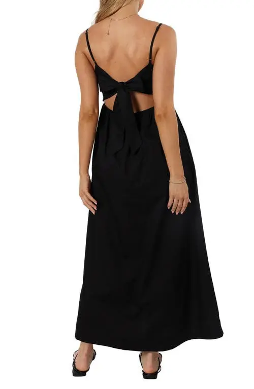 petal and pup black tie dress Modest Muslim Loose Fit Black Diamond Embellished V-Neck Abaya Dress(MOA) main image 0