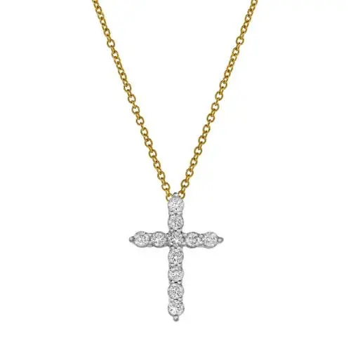 LUVMYJEWELRY 10k Gold Diamond Cross Pendant - 10k Yellow Gold