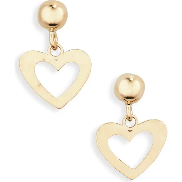 Bony Levy 14k Gold Heart Drop Earrings - 14k Yellow Gold