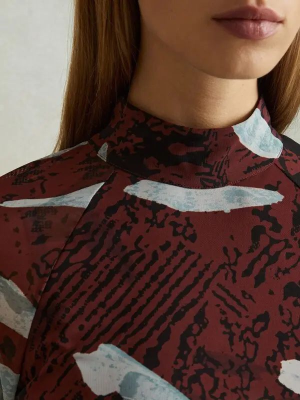 REISS Vanna Printed Top