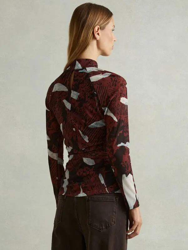 REISS Vanna Printed Top