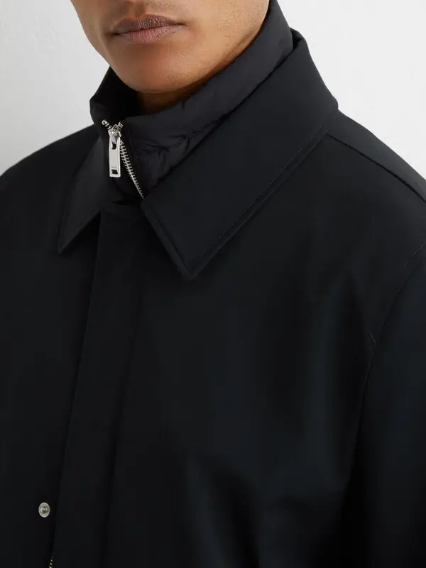 REISS Logan Hybrid Overcoat With Removable Funnel Neck - Navy