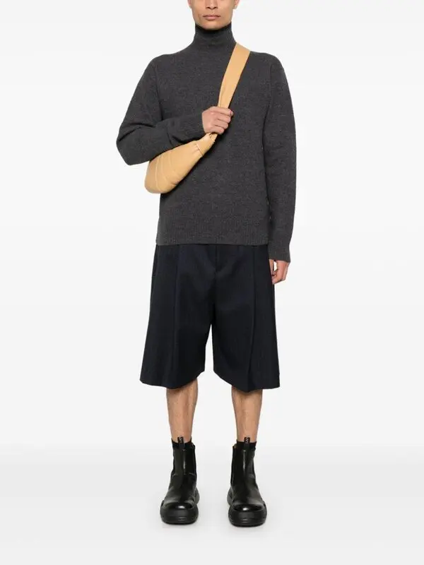 JIL SANDER High-neck Wool Sweater - Grey