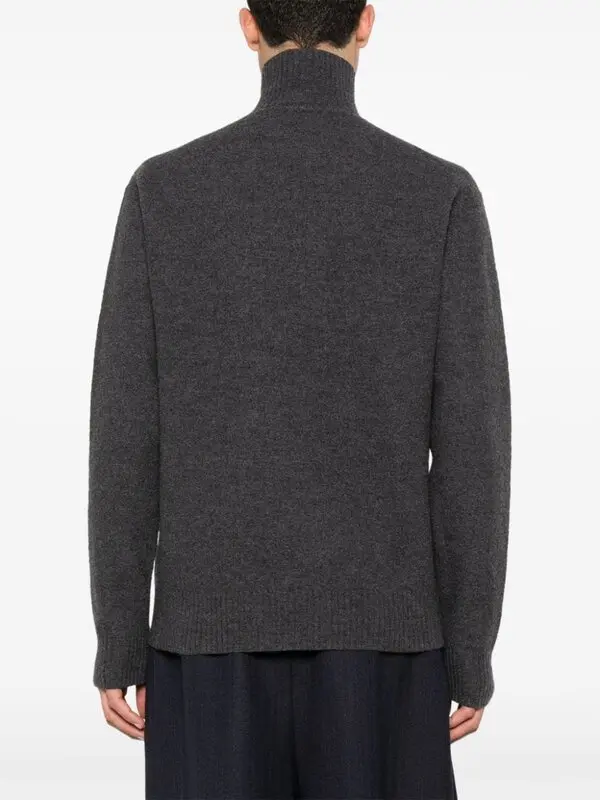 JIL SANDER High-neck Wool Sweater - Grey