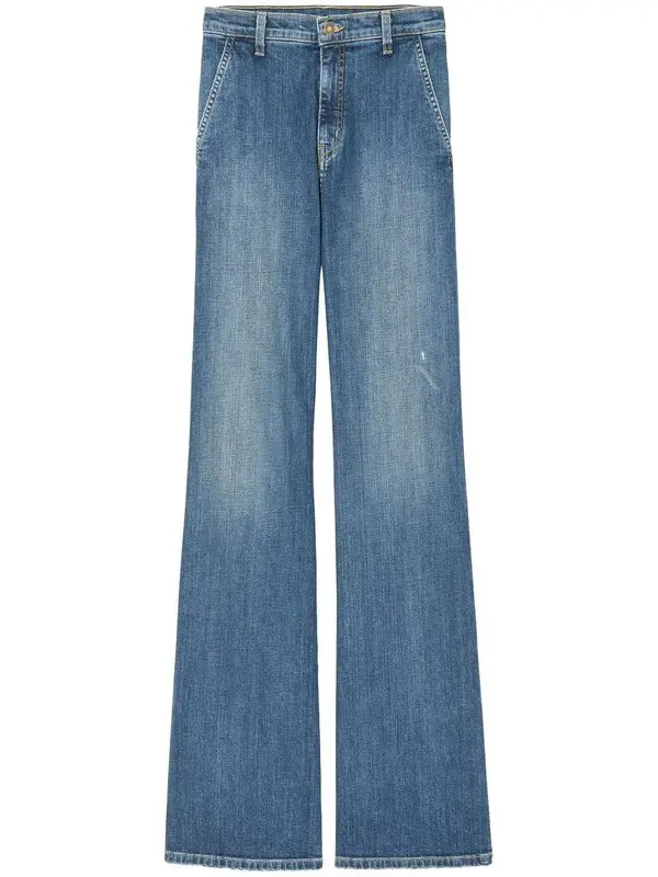 NILI LOTAN Anna Mid-rise Wide-leg Jeans - Blue