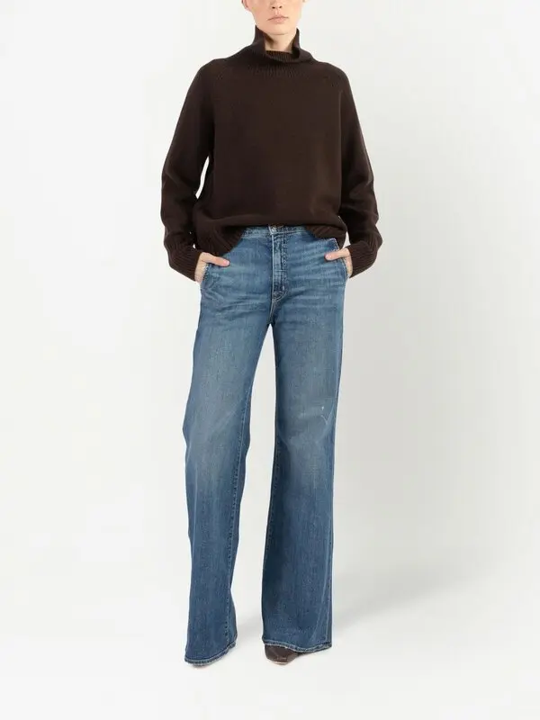 NILI LOTAN Anna Mid-rise Wide-leg Jeans - Blue
