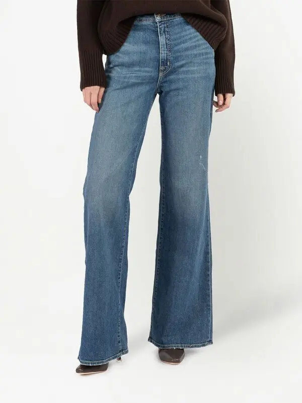 NILI LOTAN Anna Mid-rise Wide-leg Jeans - Blue