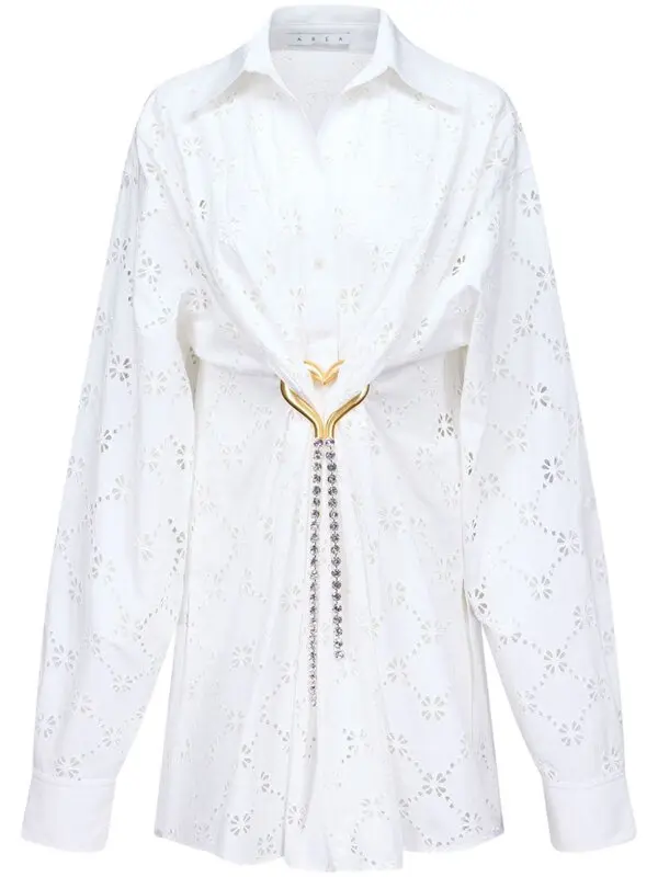 AREA Broderie Anglaise Shirt Dress