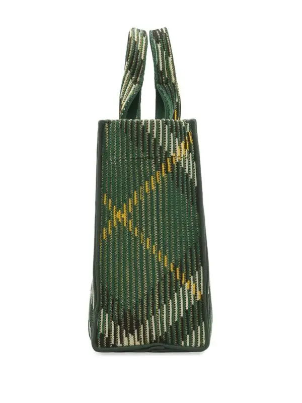 Burberry Check Pattern Knit Tote Bag - Green