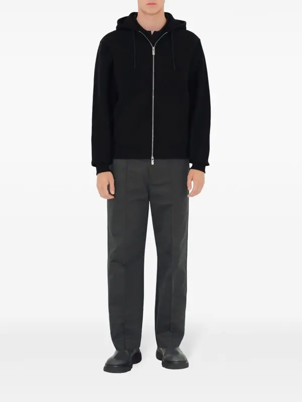 Burberry Logo Zip Hoodie - Grey