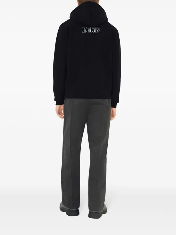 Burberry Logo Zip Hoodie - Grey