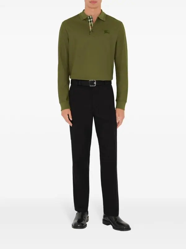 Burberry Long-sleeve Cotton Polo Shirt - Green