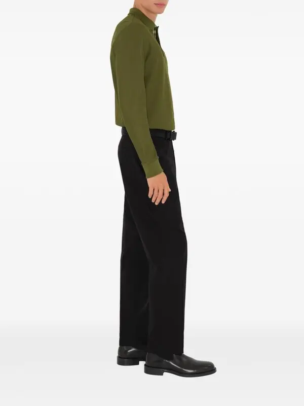 Burberry Long-sleeve Cotton Polo Shirt - Green