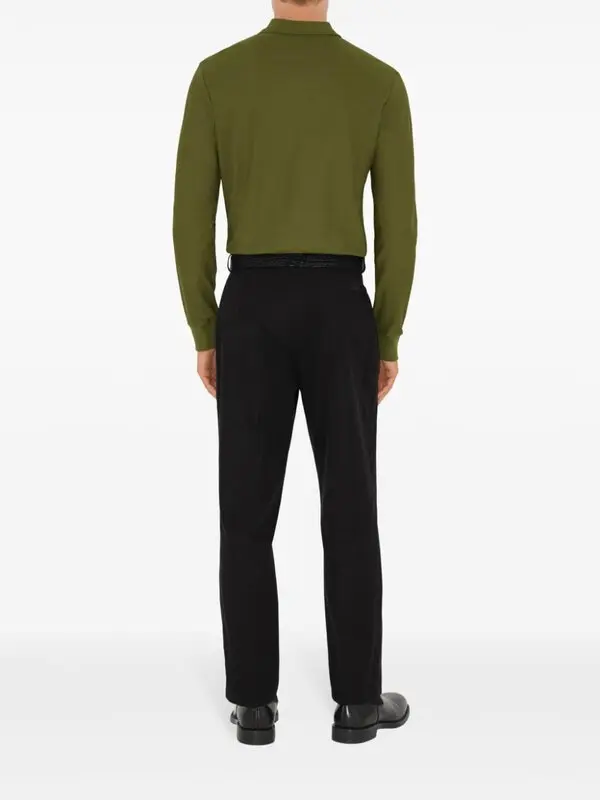 Burberry Long-sleeve Cotton Polo Shirt - Green