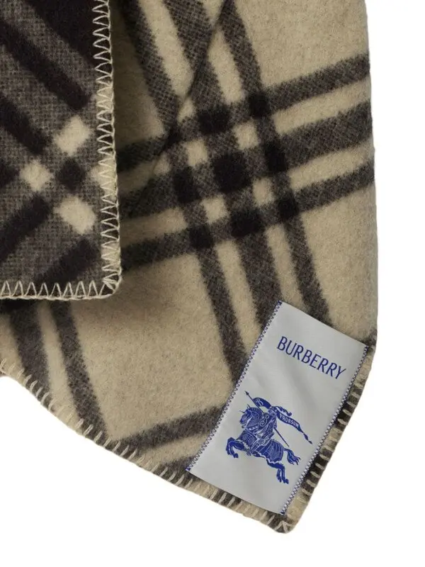 Burberry Reversible Checkered Wool Cape