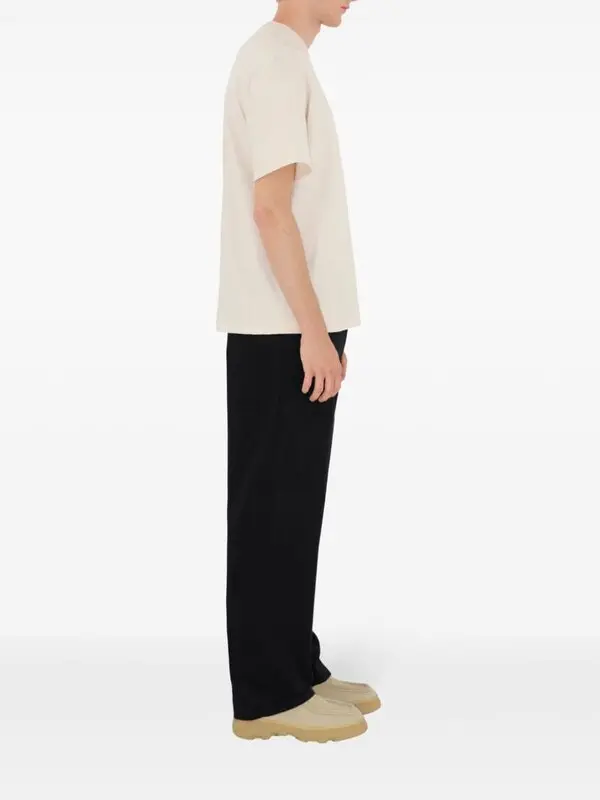 Burberry Logo-embroidered T-shirt - Neutrals