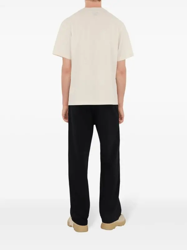 Burberry Logo-embroidered T-shirt - Neutrals
