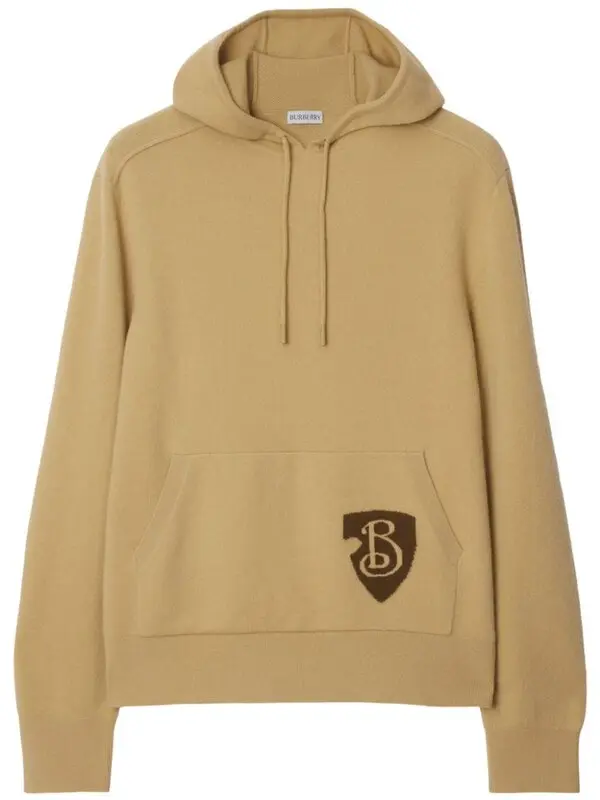 Burberry Intarsia-knit Logo Wool-blend Hoodie
