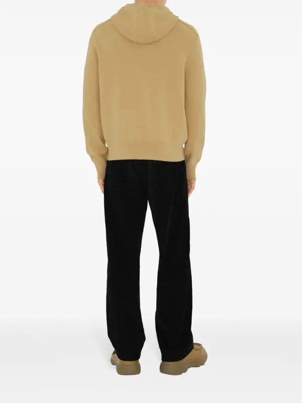 Burberry Intarsia-knit Logo Wool-blend Hoodie