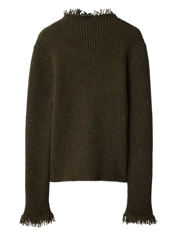 Burberry Frayed Wool Jumper - Brown