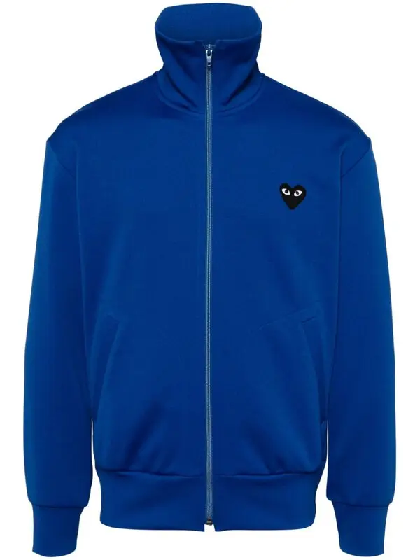 Play Comme Des Garcon Heart-print Jersey Track Jacket - Blue