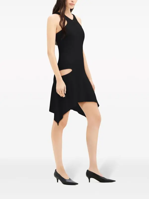 black mini criss cross dress Black Satin Criss Cross Open Back Mini Dress  Aquarius Brand