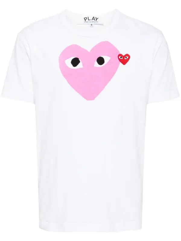 Play Comme Des Garcon Heart-printed T-shirt - White
