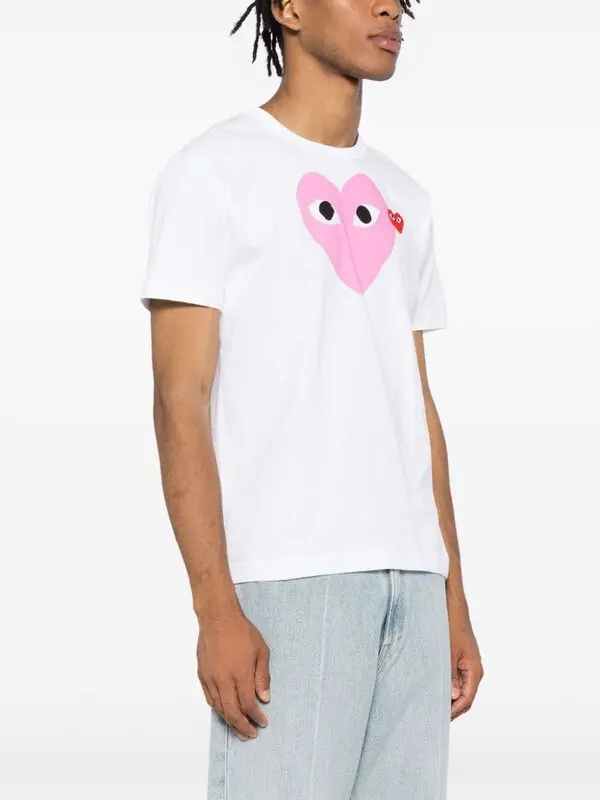 Play Comme Des Garcon Heart-printed T-shirt - White
