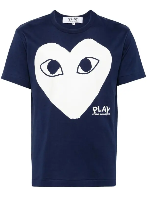 Play Comme Des Garcon Heart-printed T-shirt - Blue