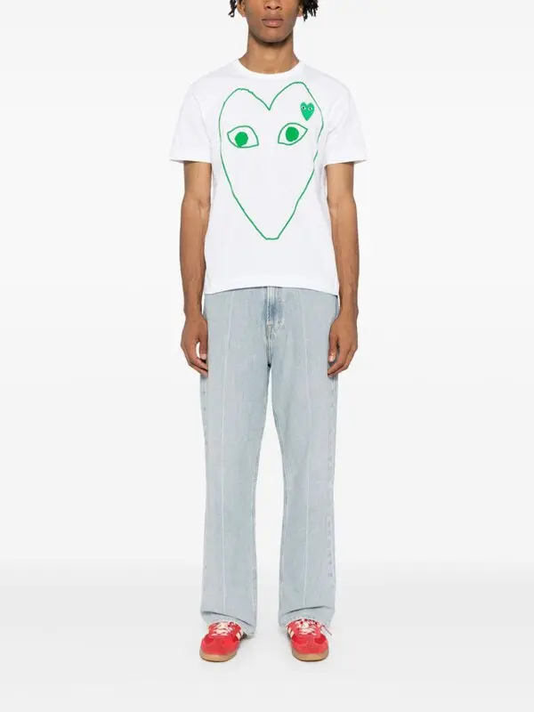 Play Comme Des Garcon Heart-printed T-shirt - White