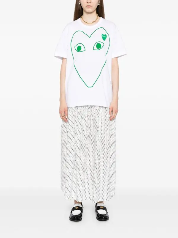 Play Comme Des Garcon Heart-printed T-shirt - White