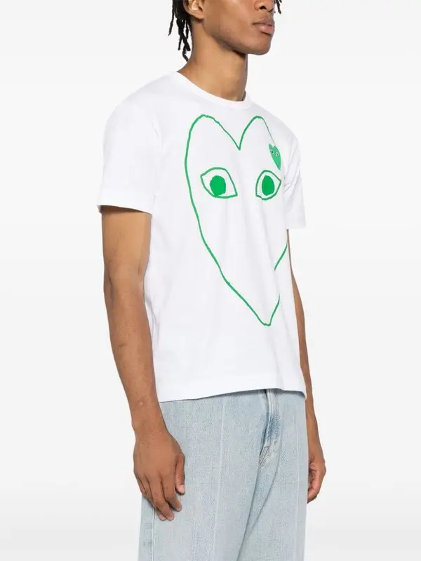 Play Comme Des Garcon Heart-printed T-shirt - White