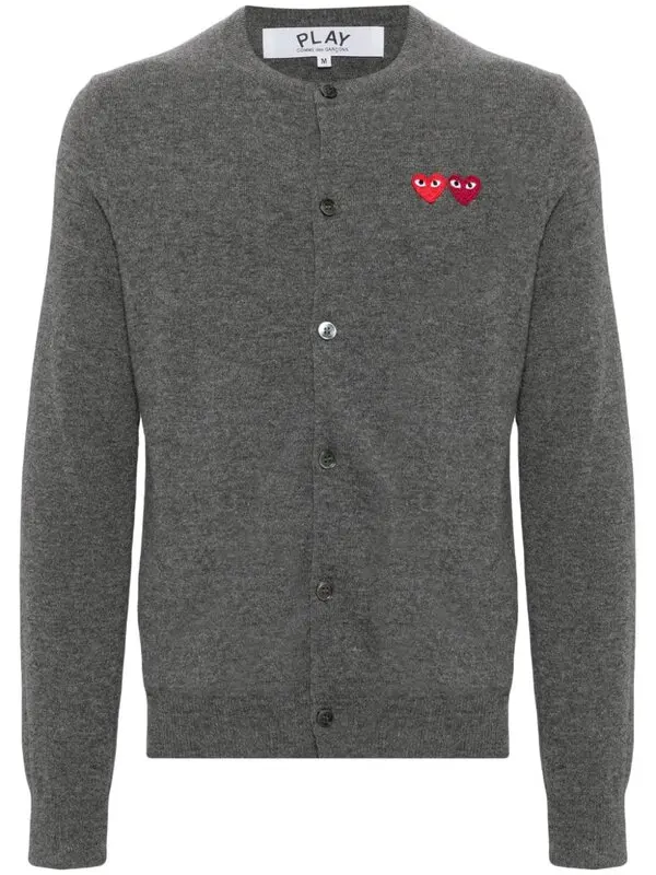 Play Comme Des Garcon Heart-patch Wool Cardigan