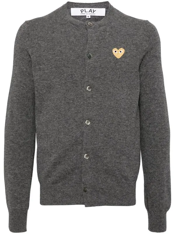 Play Comme Des Garcon Wool Cardigan - Grey